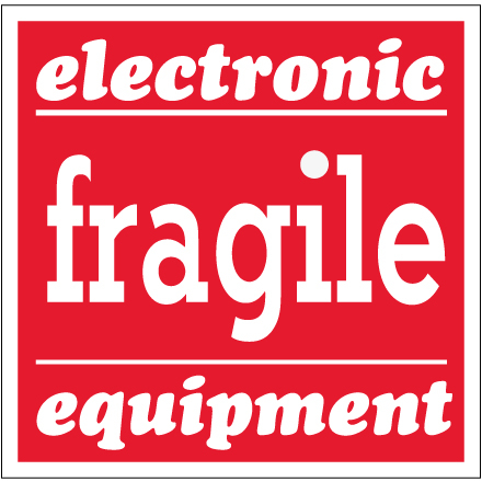 4 x 4" - "Fragile - Electronic Equipment" Labels | Hybrid Shipping Supplies