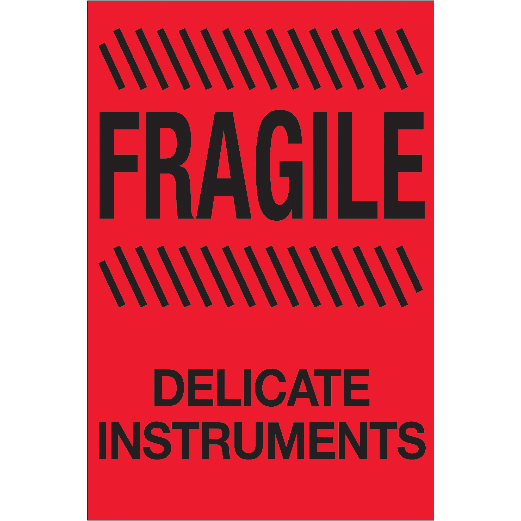 4 x 6" - "Fragile - Delicate Instruments" (Fluorescent Red) Labels ...