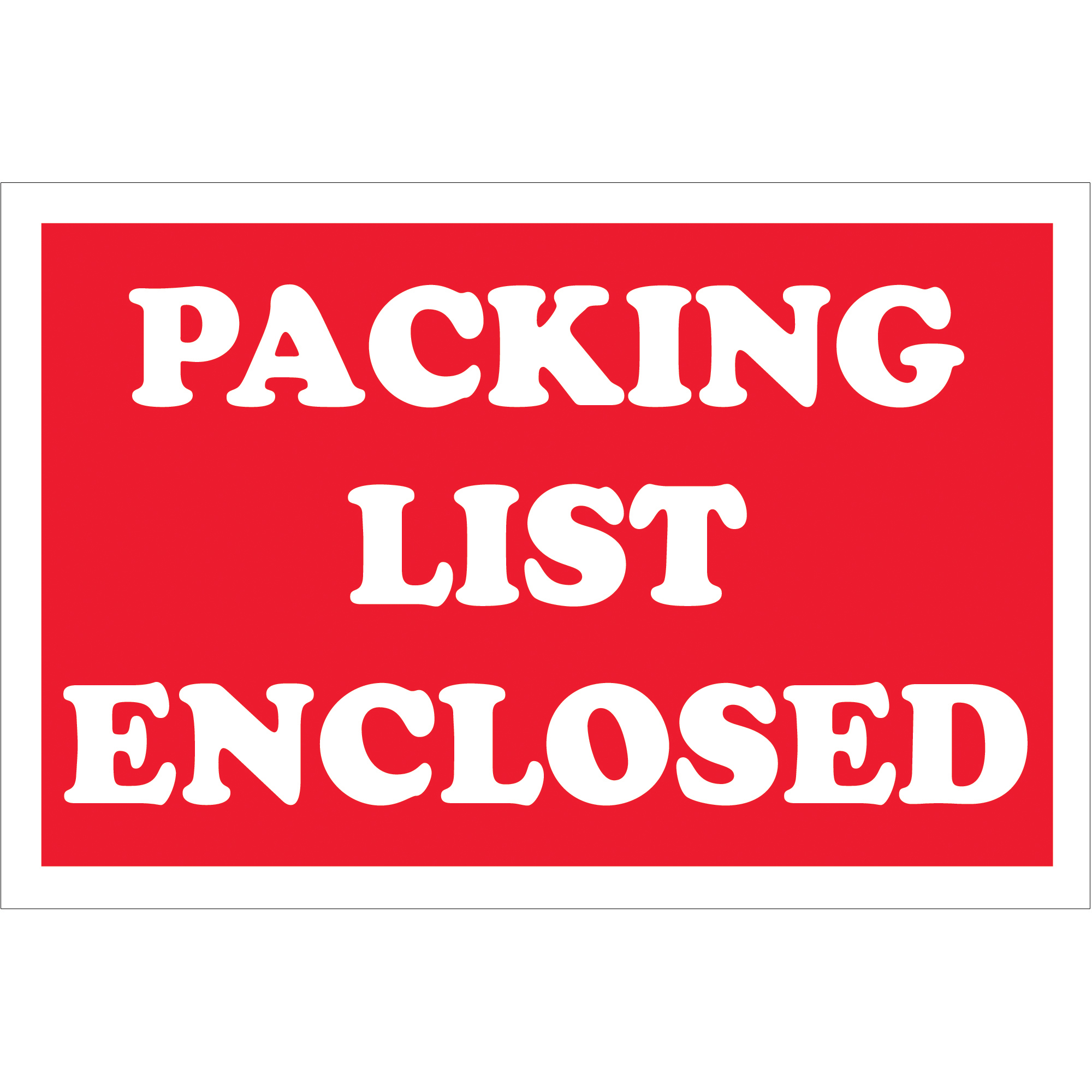 2 x 3" - "Packing List Enclosed" Labels | Hybrid Shipping Supplies