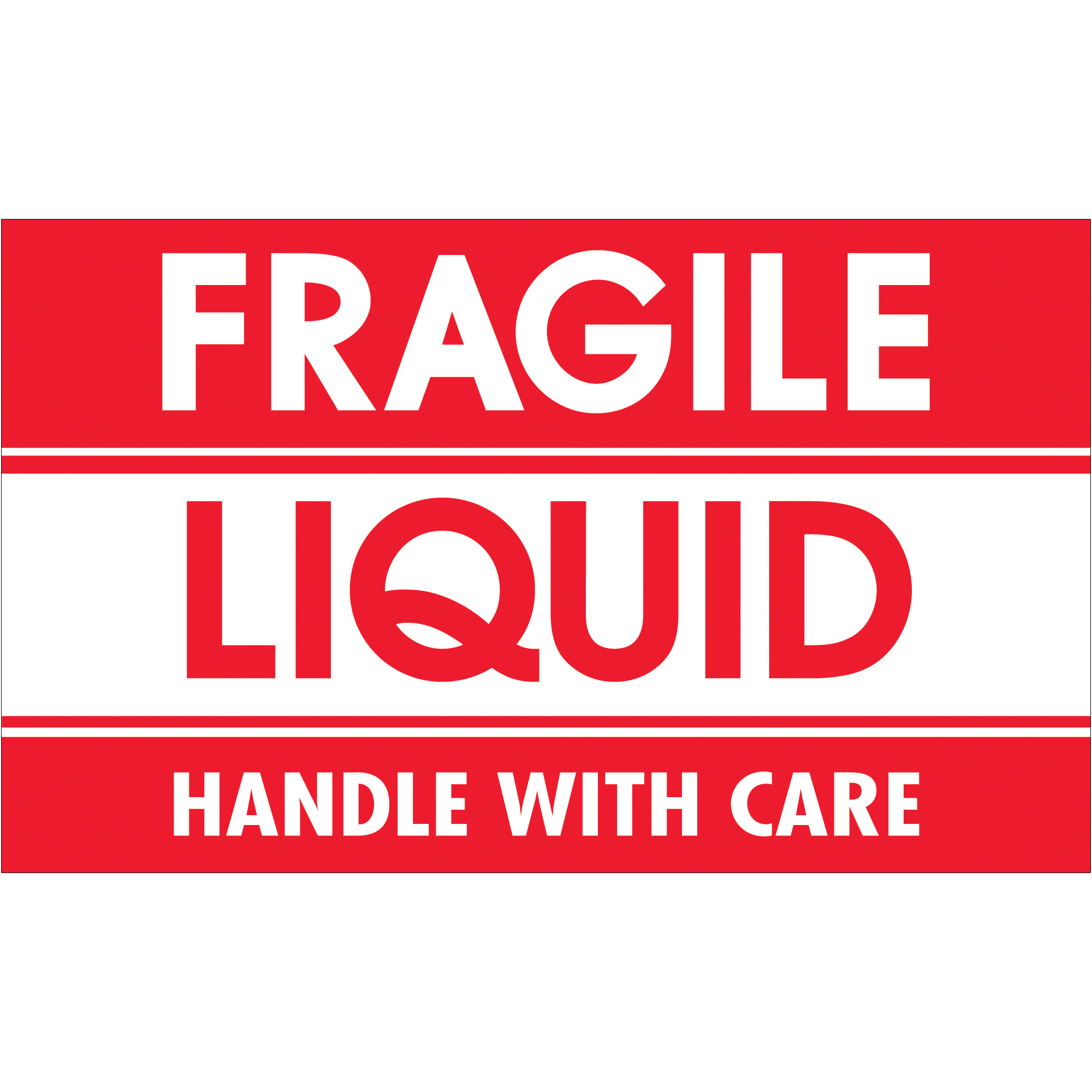 3 x 5" - "Fragile - Liquid - Handle With Care" Labels | Hybrid Shipping ...