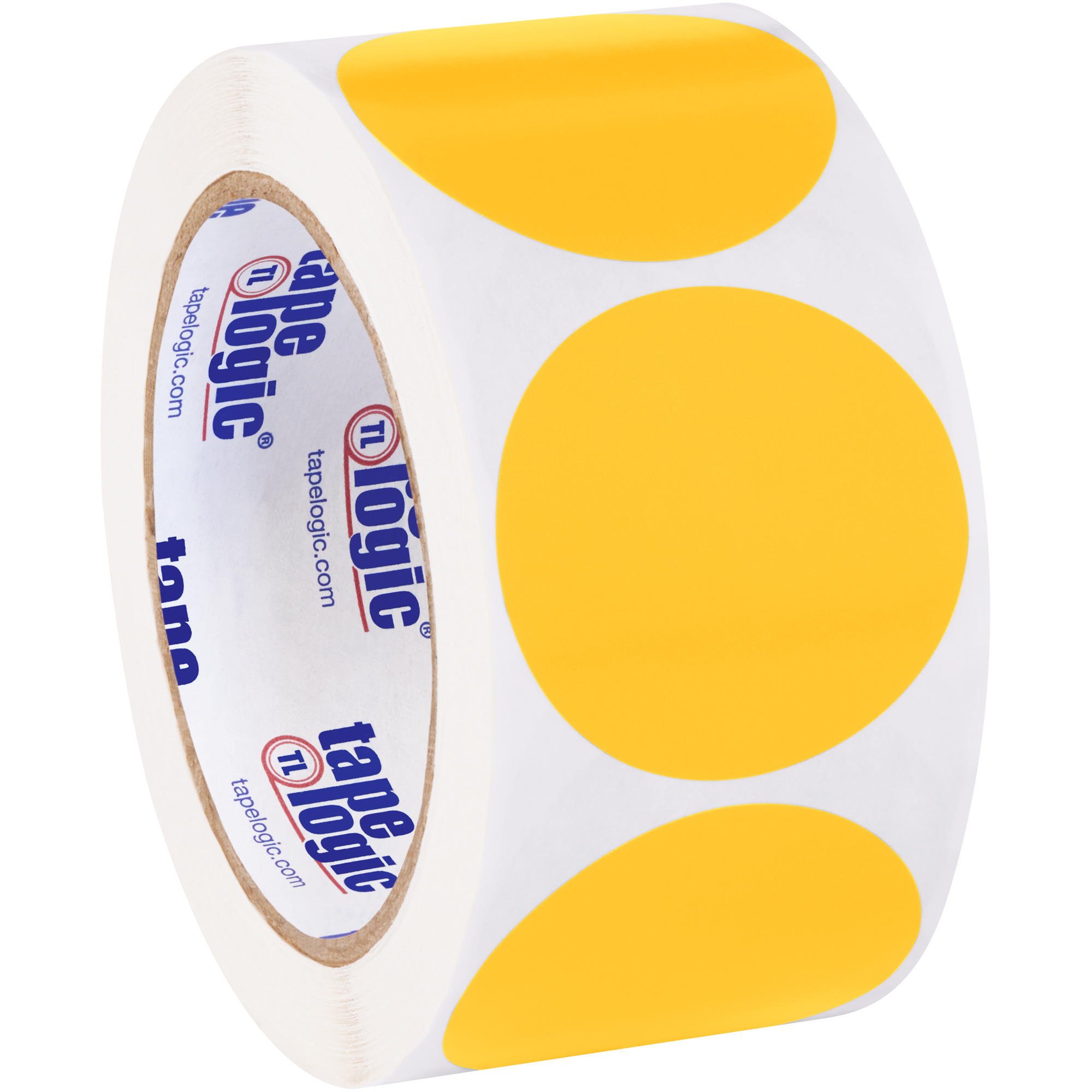 2" Circles - Fluorescent Orange Removable Labels | Hybrid Shipping Supplies