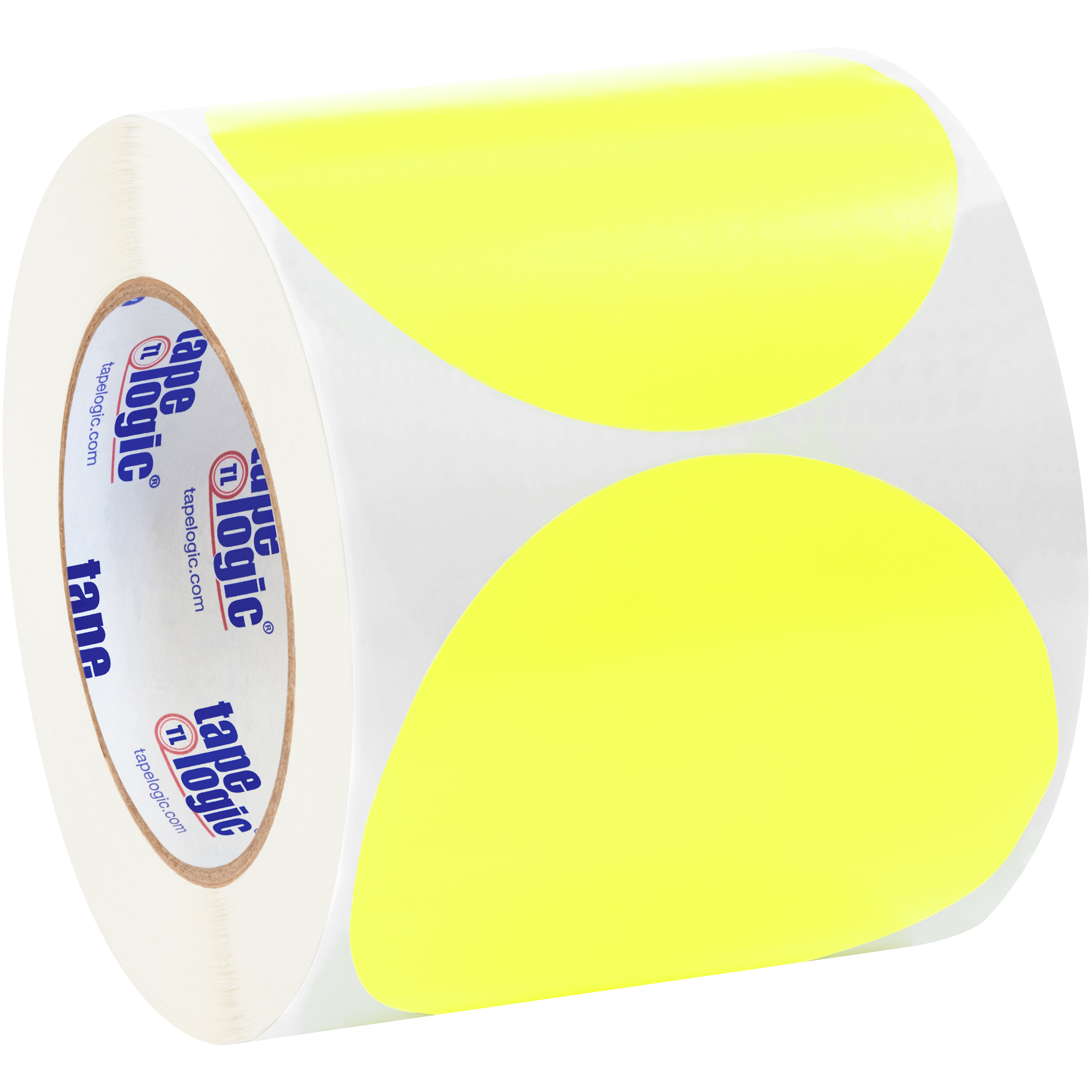 4" Fluorescent Yellow Inventory Circle Labels | Hybrid Shipping Supplies