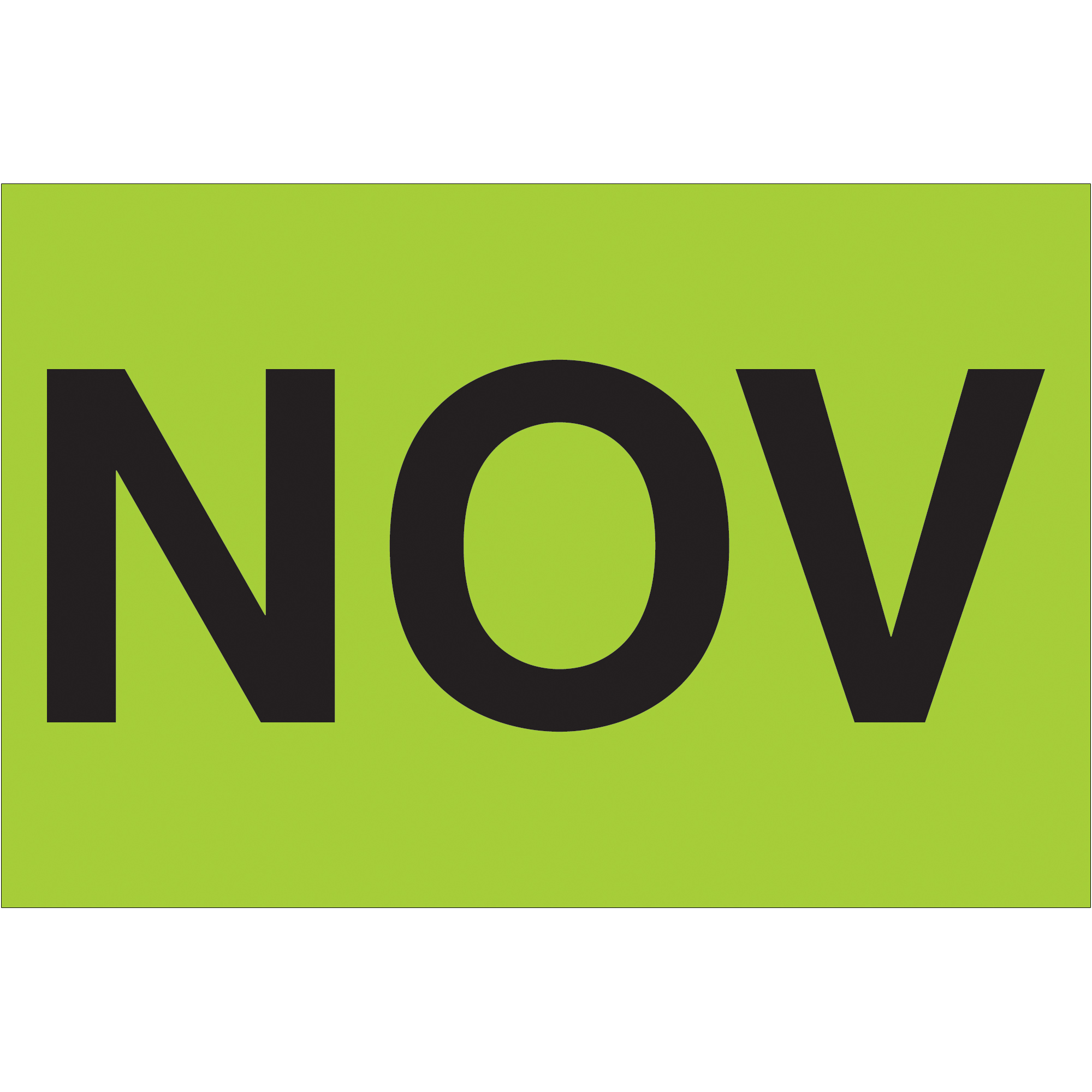 2 x 3" - "NOV" (Fluorescent Green) Months of the Year Labels | Hybrid ...