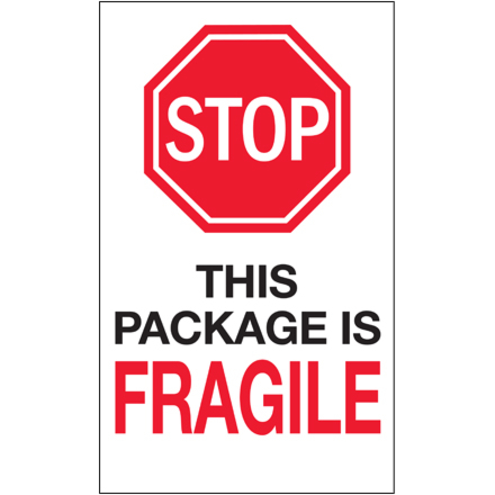 6 x 10" - "Stop - This Package is Fragile" Labels | Hybrid Shipping ...