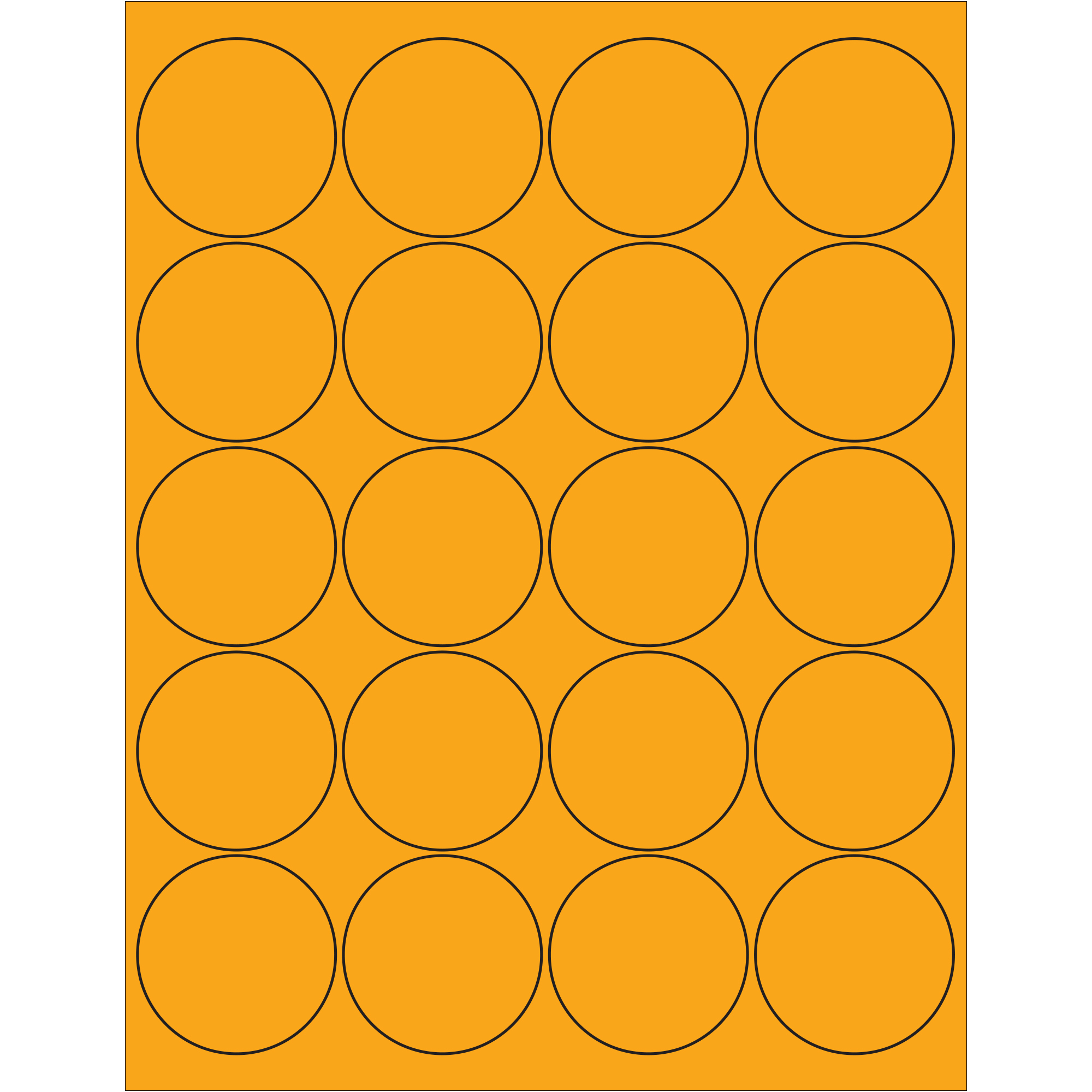 2" Fluorescent Orange Circle Laser Labels | Hybrid Shipping Supplies