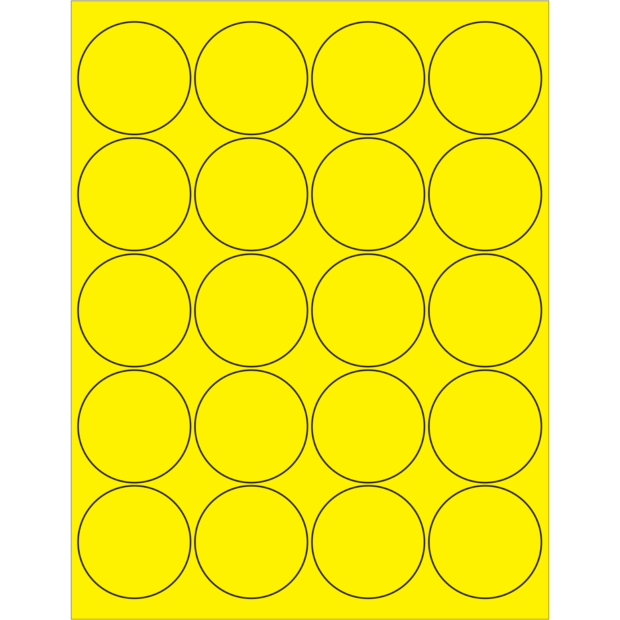 2" Fluorescent Yellow Circle Laser Labels | Hybrid Shipping Supplies